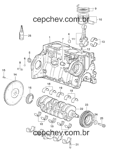 98500221 Onix 2013/2016 - BLOCO do motor com pistões - | Catalogo de ...